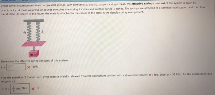 Solved Under some circumstances when two parallel springs, | Chegg.com
