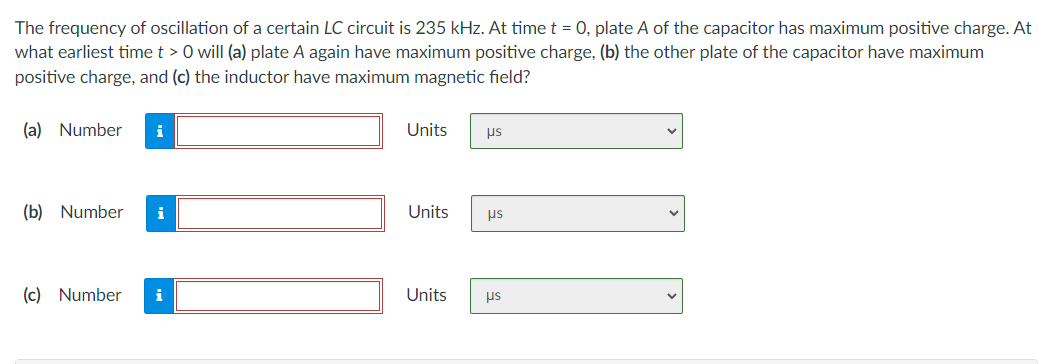 Solved The frequency of oscillation of a certain LC circuit | Chegg.com