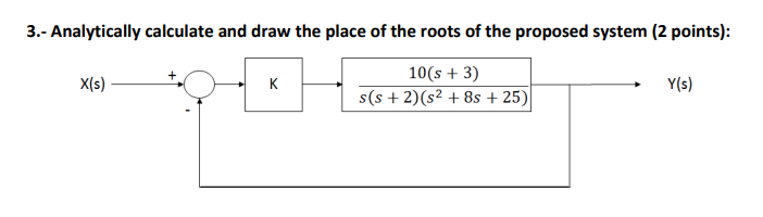 Solved 3.- Analytically calculate and draw the place of the | Chegg.com