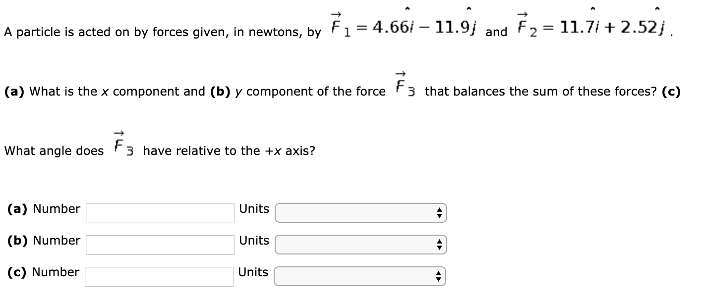 Solved A particle is acted on by forces given, in newtons, | Chegg.com