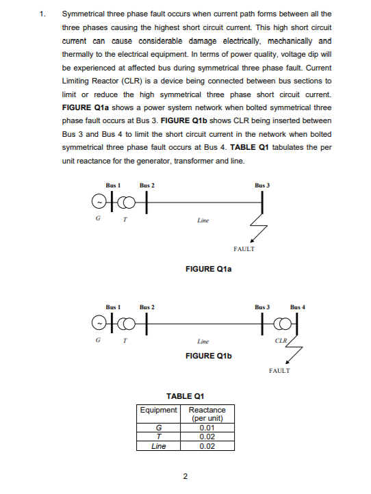 Solved Symmetrical three phase fault occurs when current | Chegg.com