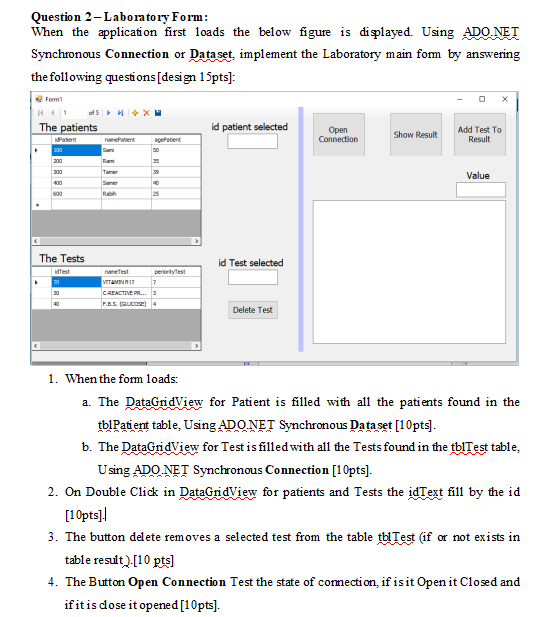 Solved Question Laboratory Form: When The Application