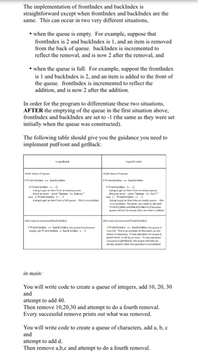 Solved For this program you will implement a queue that can | Chegg.com