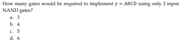Solved How Many Gates Would Be Required To Implement Yabcd 5373
