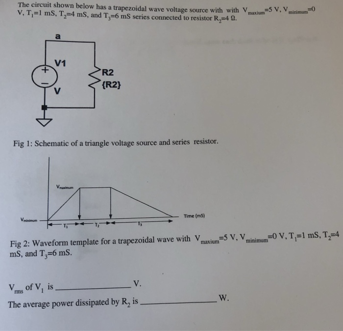 Solved The circuit shown below has a trapezoidal wave | Chegg.com