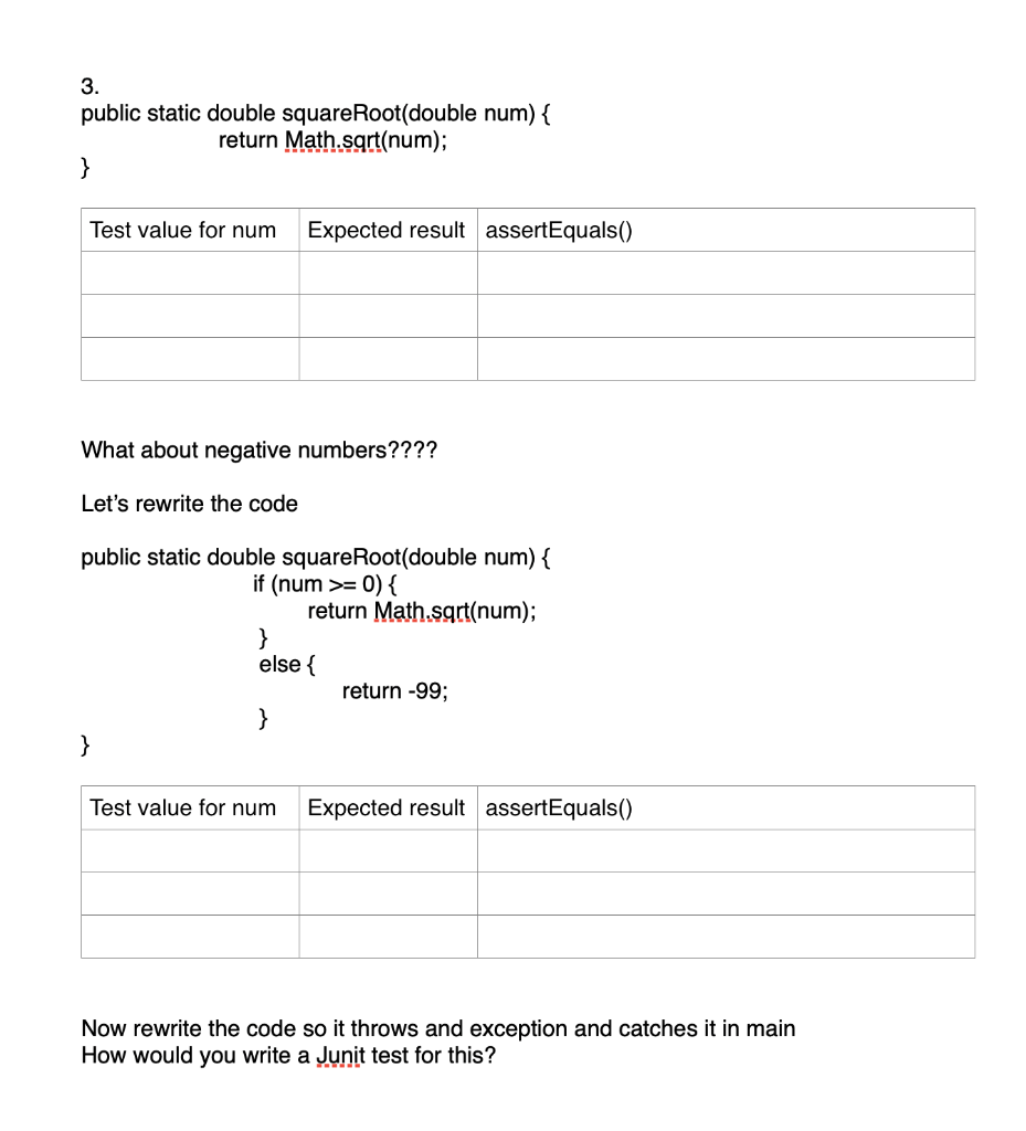 Solved public static double square Root(double num) { return | Chegg.com