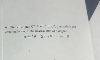 Solved 6. Find all angles, 0∘≤θ
