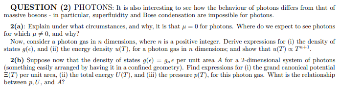 Solved QUESTION (2) PHOTONS: It is also interesting to see | Chegg.com