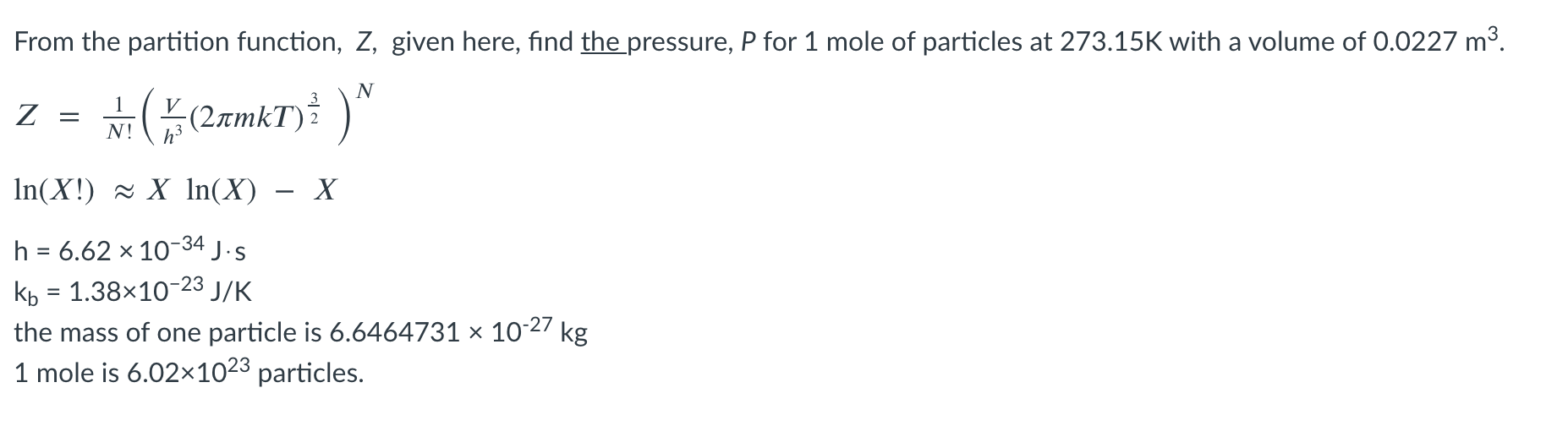 Solved From the partition function, Z, given here, find the | Chegg.com