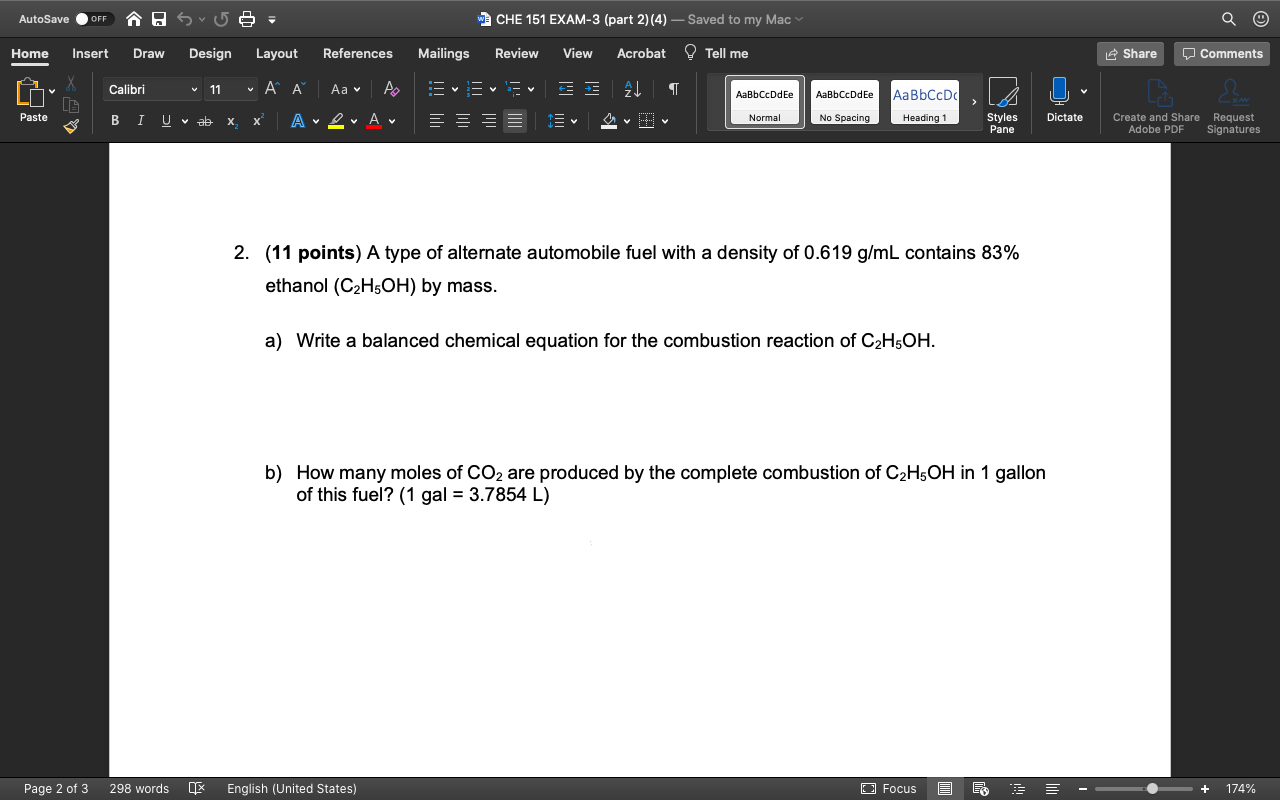 Solved Word File Edit View Insert Format Tools Table Window | Chegg.com