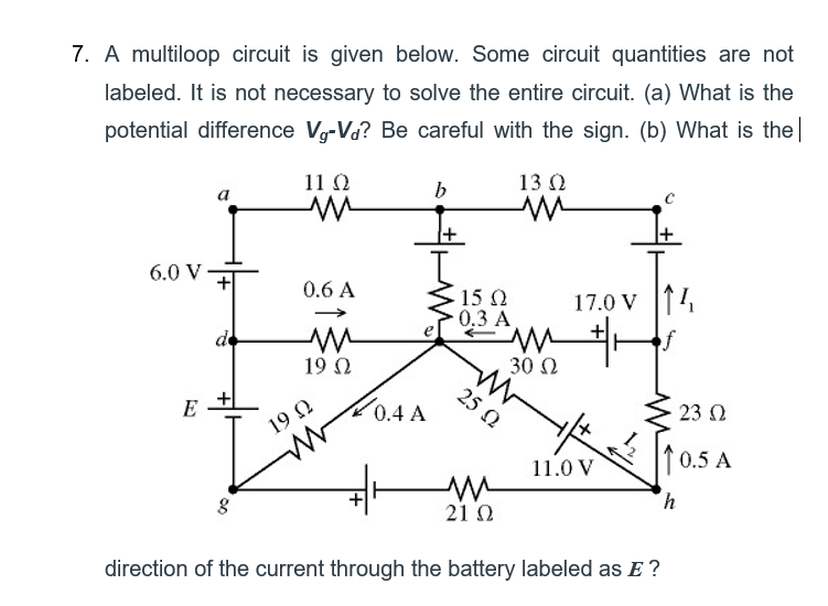 Solved 7. A multiloop circuit is given below. Some circuit | Chegg.com