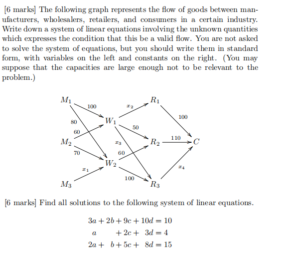 Solved [6 marks] The following graph represents the flow of | Chegg.com
