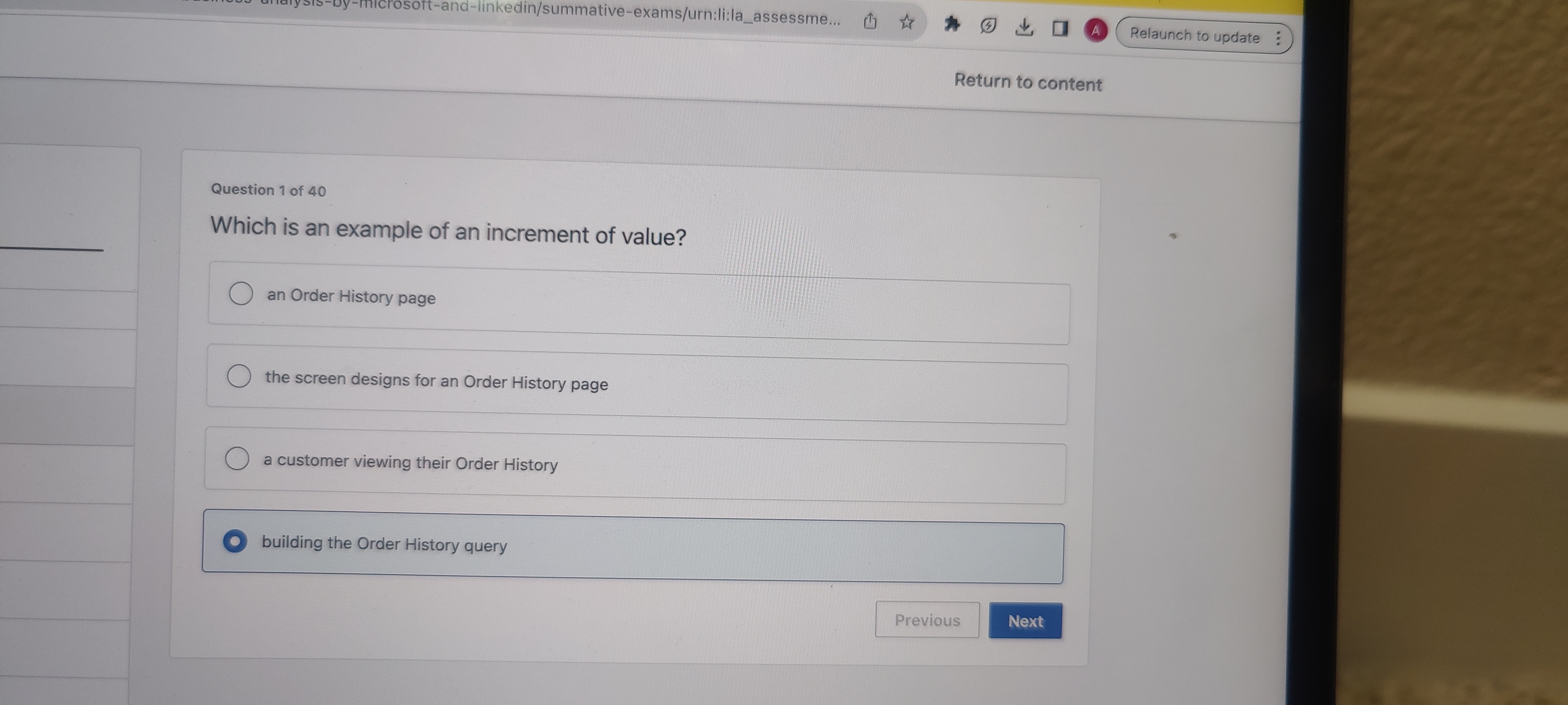 Solved Question 1 ﻿of 40Which is an example of an increment | Chegg.com