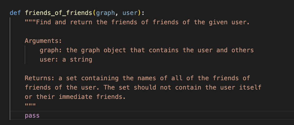 Solved def common_friends(graph, user1, user2): "ı"Finds | Chegg.com
