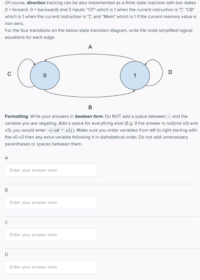 Of course, direction tracking can be also implemented | Chegg.com