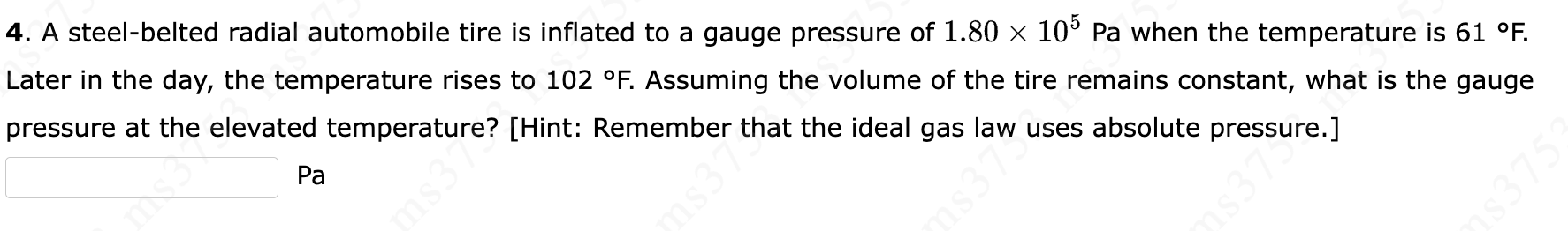 Solved A steel-belted radial automobile tire is ﻿inflated to | Chegg.com