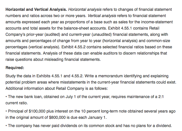 Solved Horizontal and Vertical Analysis. Horizontal analysis | Chegg.com
