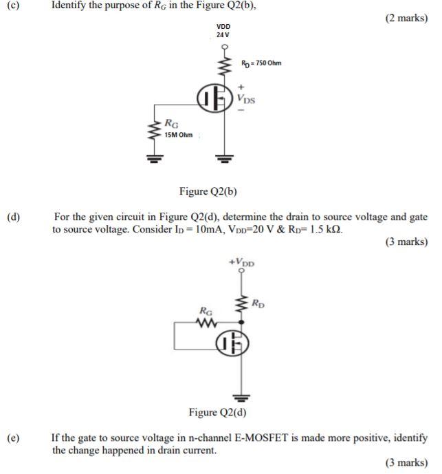 Solved (c) Identify the purpose of Rg in the Figure Q2(b), | Chegg.com