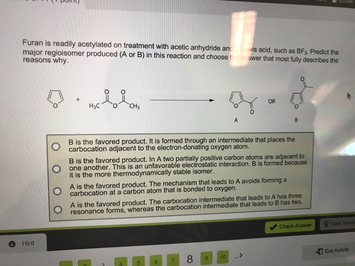Solved Furan is readily acetylated on treatment with acetic | Chegg.com