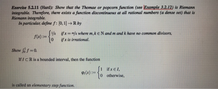 Solved Exercise 5.2.11 (Hard): Show that the Thomae or | Chegg.com