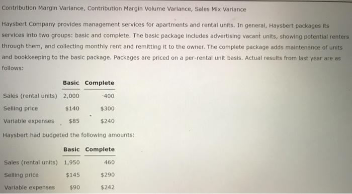 Solved Contribution Margin Variance Contribution Margin 8708