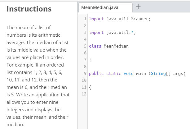 Solved MeanMedian.java Instructions 1 import | Chegg.com