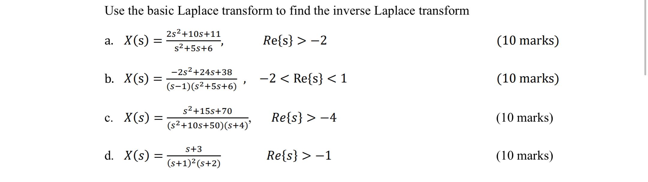 Solved Use the basic Laplace transform to find the inverse | Chegg.com