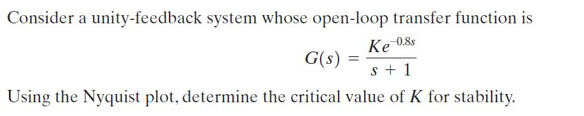 Solved Consider a unity-feedback system whose open-loop | Chegg.com