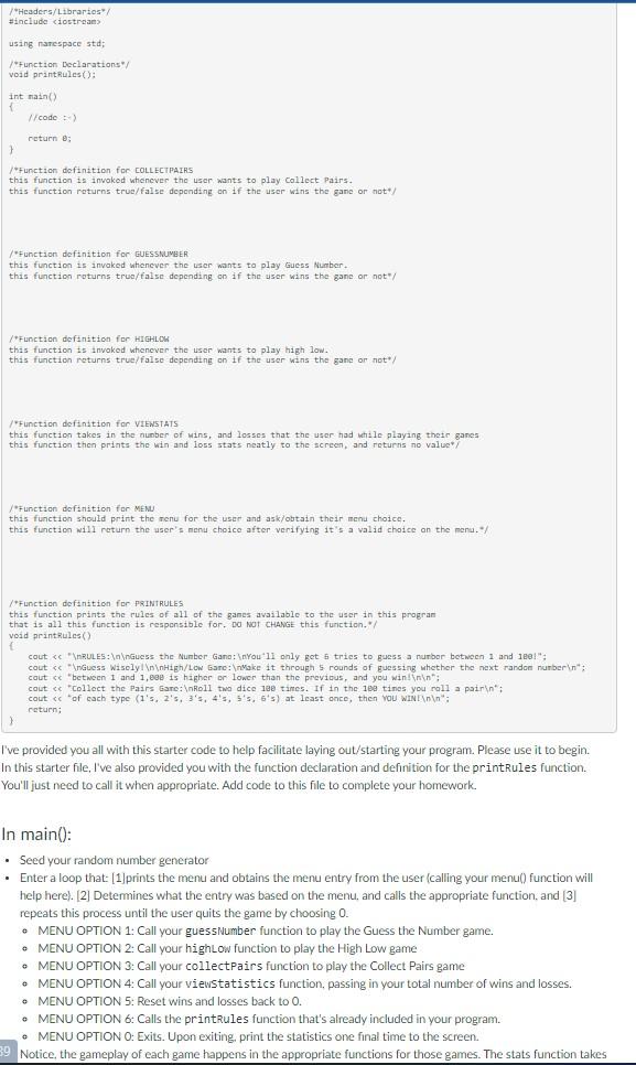 Solved /Headers/Librarios*/ \#include ciostreac: using | Chegg.com