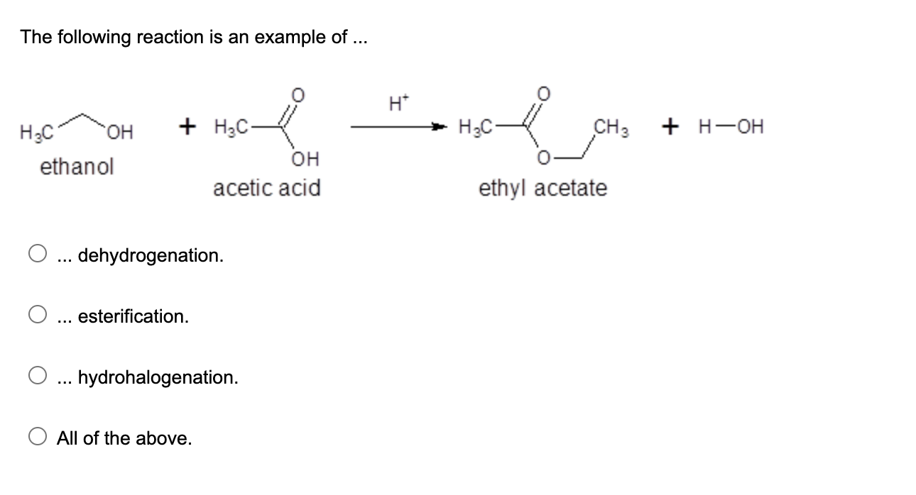 Solved The following reaction is an example of ... ... | Chegg.com