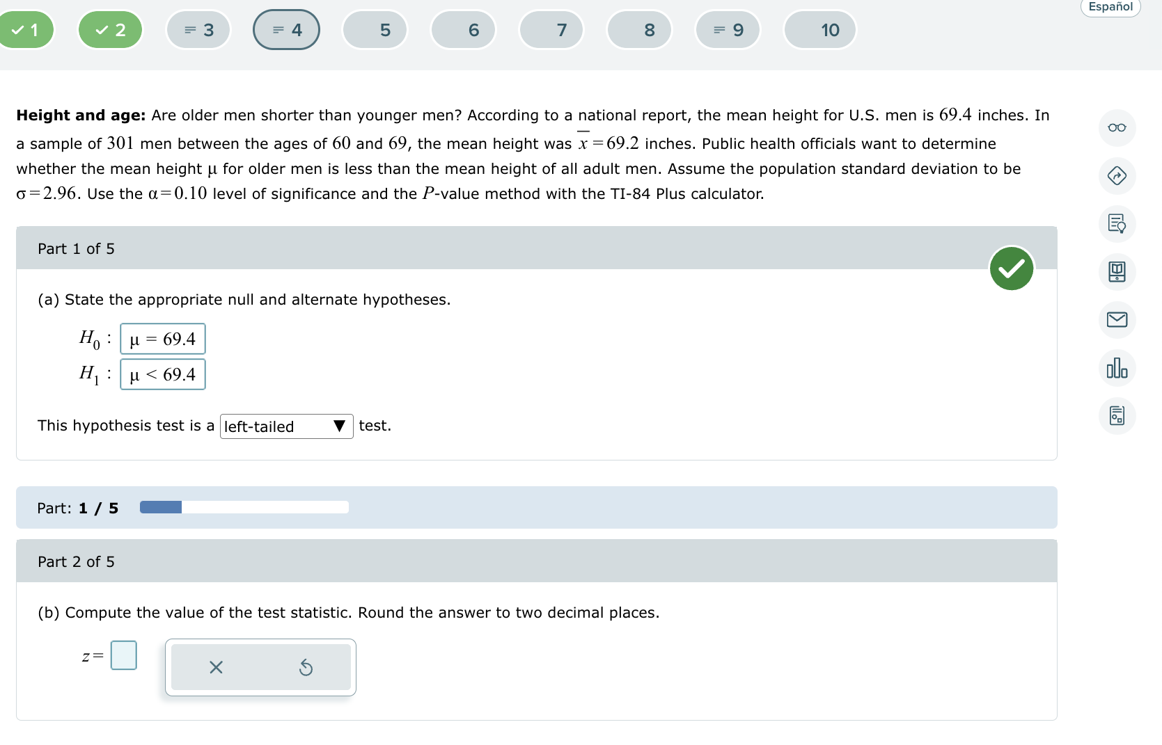 Solved (a) ﻿State the appropriate null and alternate | Chegg.com