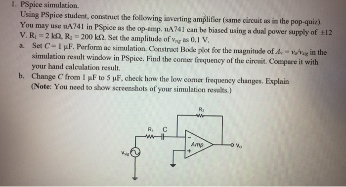 Solved PSpice simulation. Using PSpice student, construct | Chegg.com