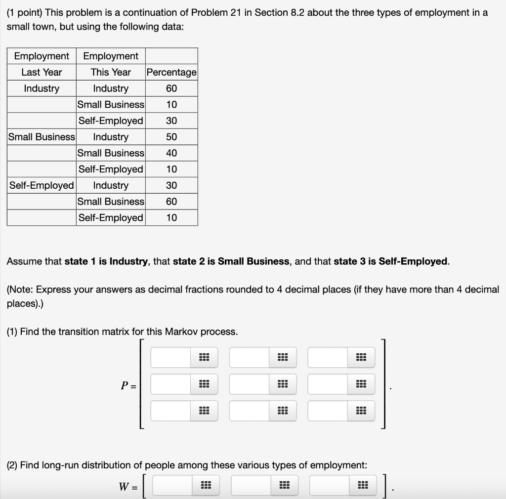 (1 point) This problem is a continuation of Problem | Chegg.com
