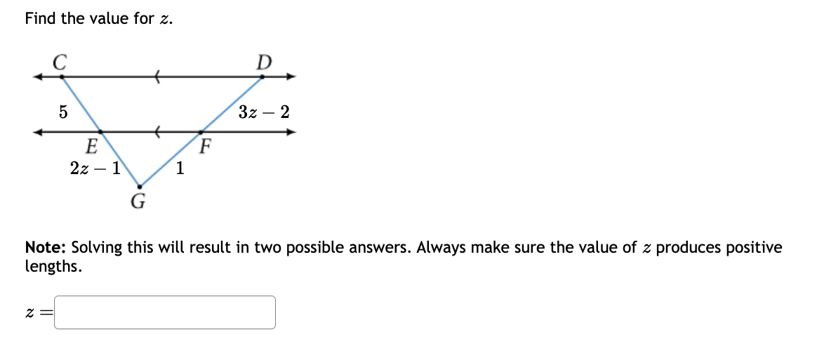 Solved Find the value for z. Note: Solving this will result | Chegg.com