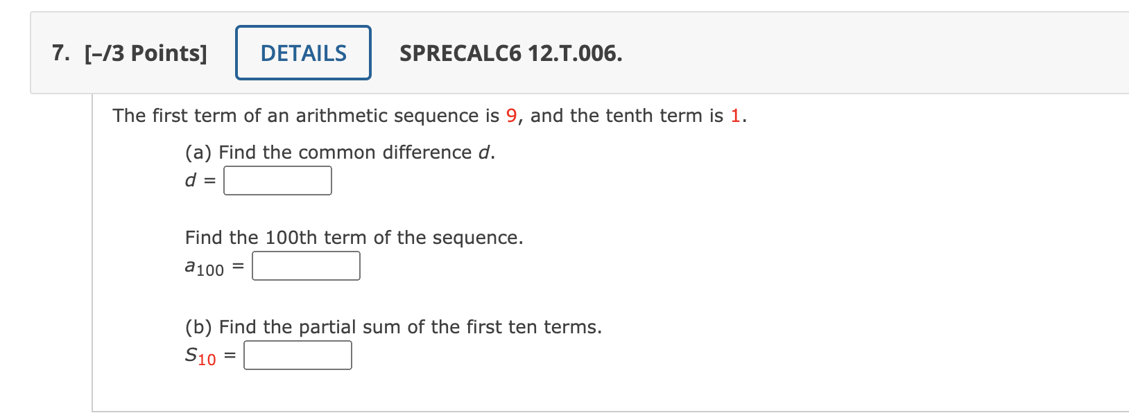 Solved The first term of an arithmetic sequence is 9 , and | Chegg.com