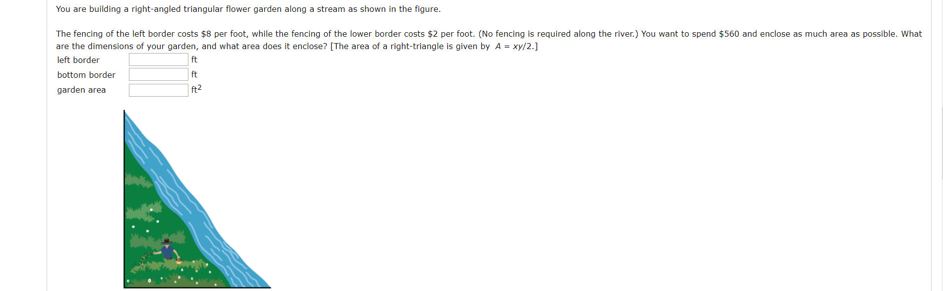 Solved You are building a right-angled triangular flower | Chegg.com