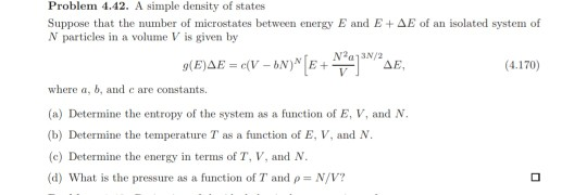 Solved Problem 4 42 A Simple Density Of States Suppose That