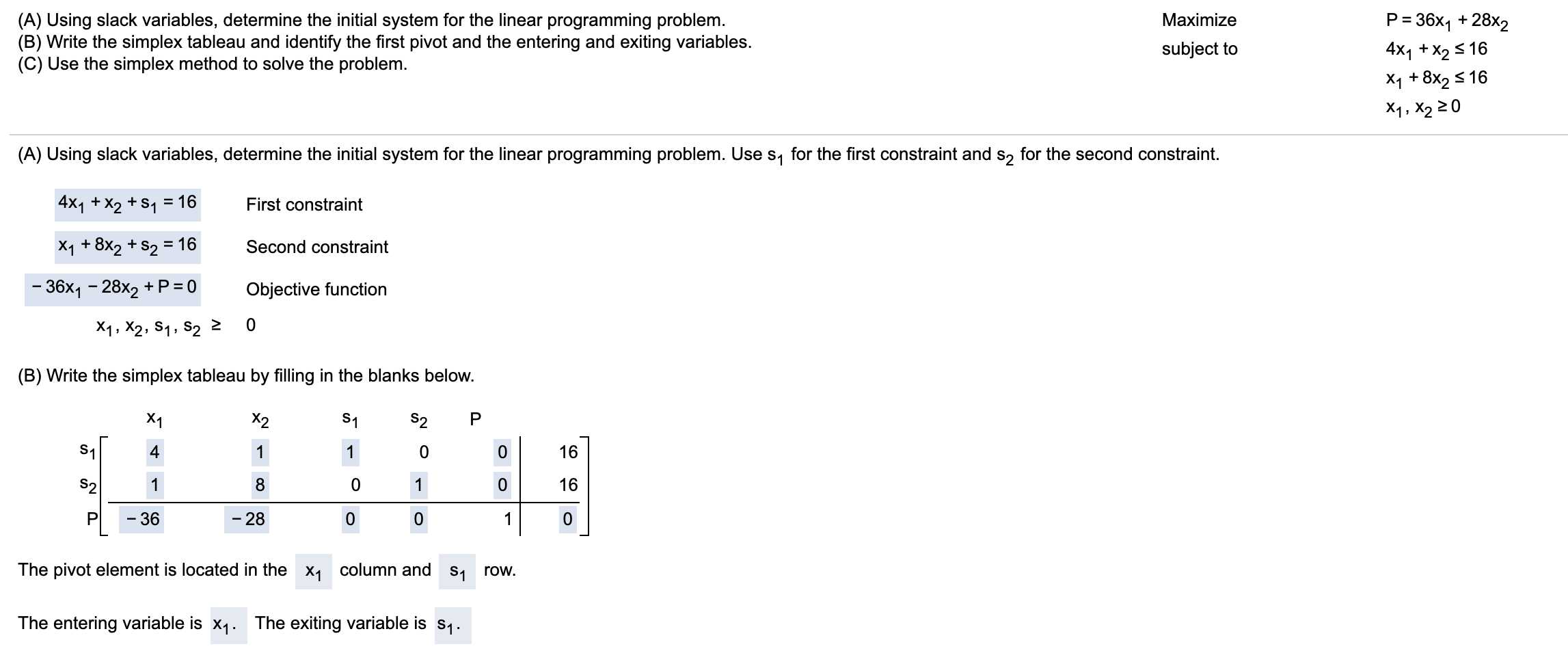Solved Maximize (A) Using slack variables, determine the | Chegg.com