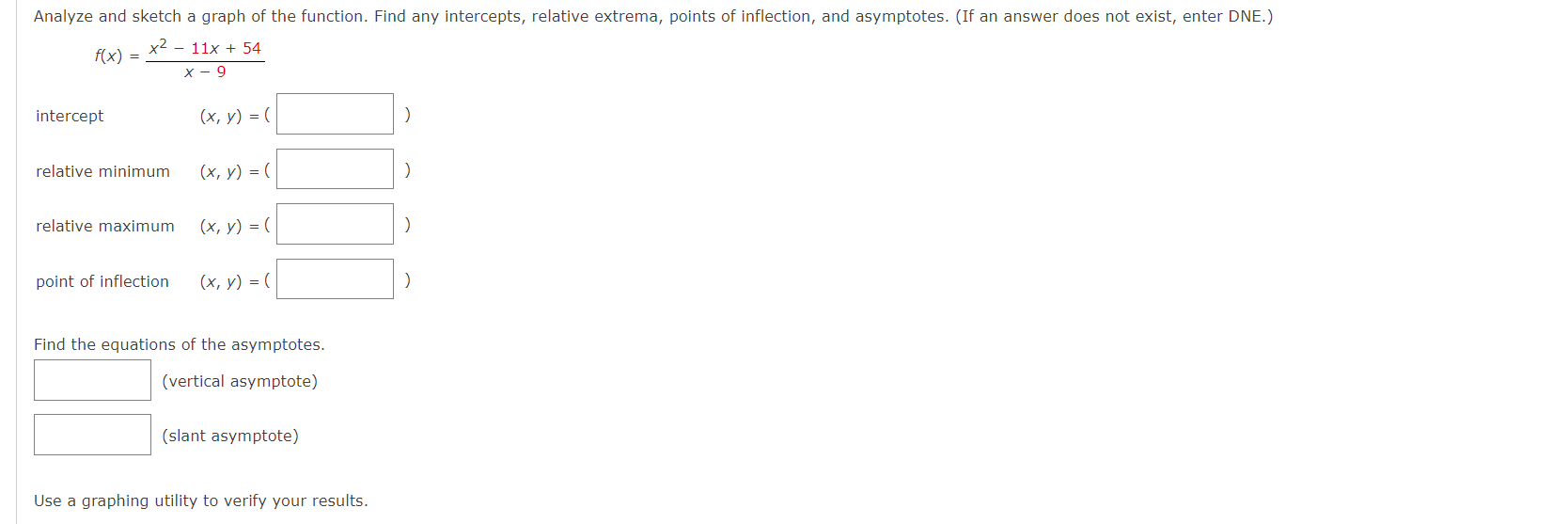 Solved Analyze and sketch a graph of the function. Find any | Chegg.com
