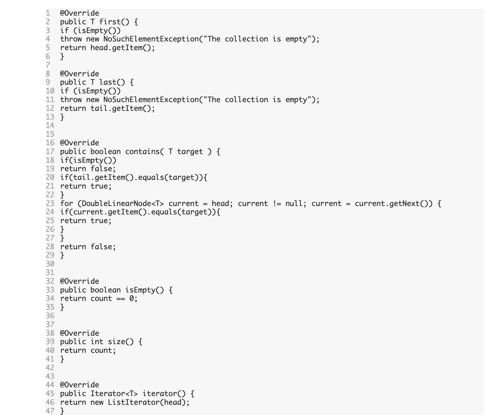Solved 49 Q0verride 50 public String toString() \{ 51 | Chegg.com