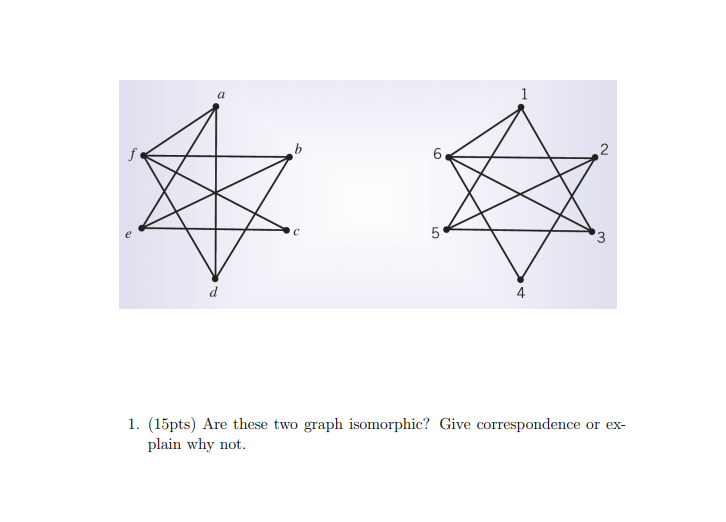 Solved 1 b 6 LO 2 c 5 3 3 d 4. 1. (15pts) Are these two | Chegg.com