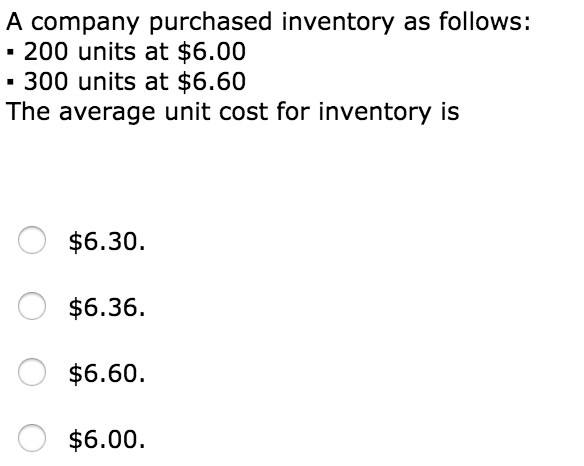 Solved A company purchased inventory as follows: 200 units | Chegg.com