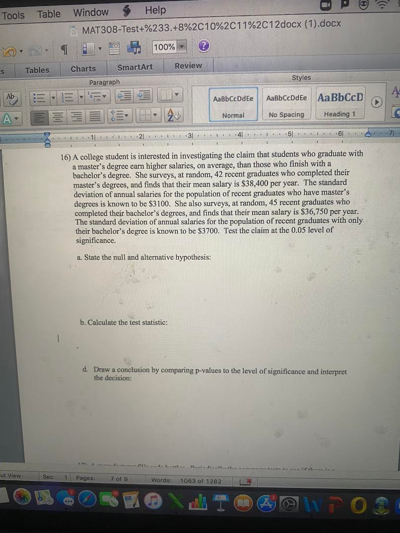 Solved Tools Table Window Help | Chegg.com