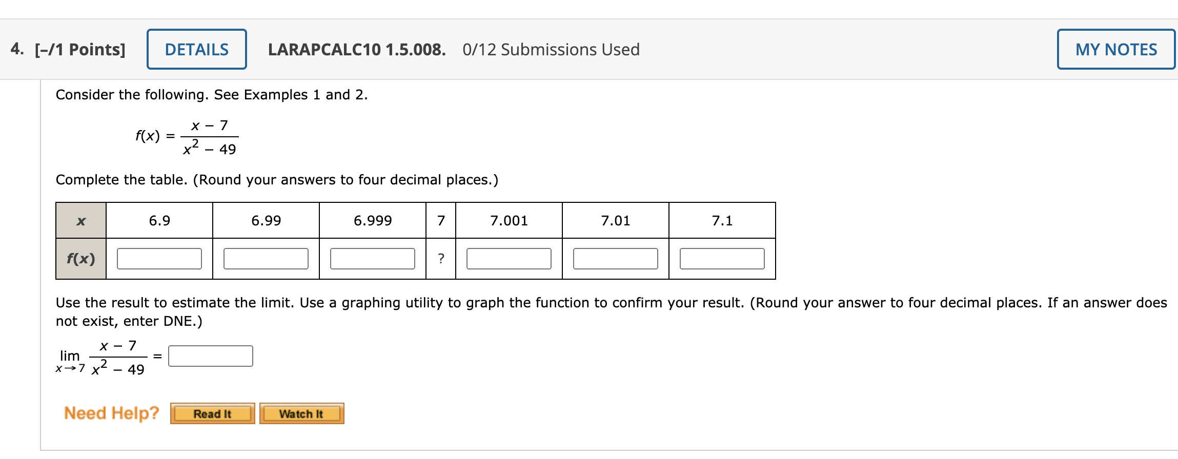 Solved 14. [-/1 Points) DETAILS LARAPCALC10 1.5.054.0/12 | Chegg.com Solved 14. [-/1 Points) DETAILS LARAPCALC10 1.5.054.0/12 | Chegg.com