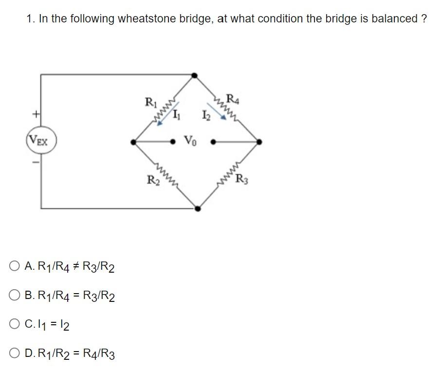 1. In the following wheatstone bridge, at what | Chegg.com