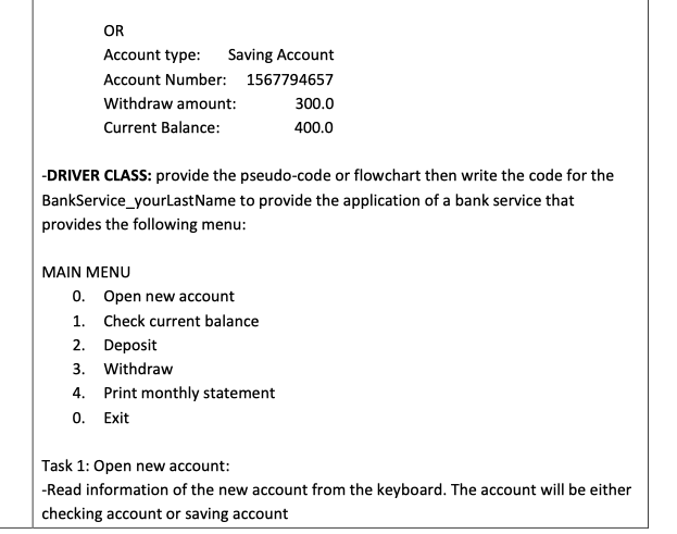 Solved class SavingAccount_yourLastName has account number | Chegg.com