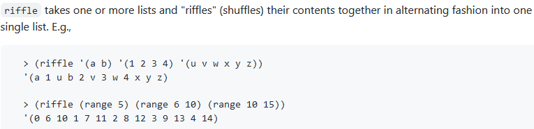 Solved Starter Code (define (riffle . lsts) void) The | Chegg.com