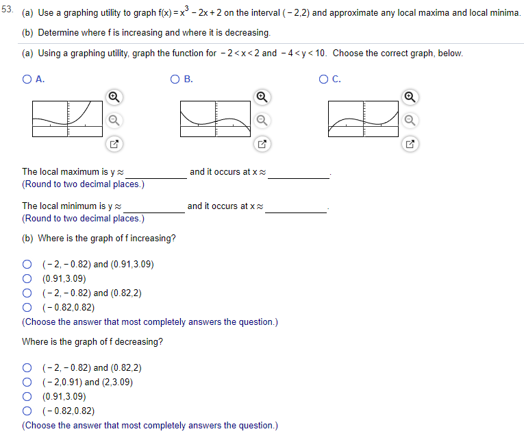 Solved 53 A Use A Graphing Utility To Graph F X X 2x 2