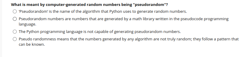 Solved What is meant by computer-generated random numbers | Chegg.com