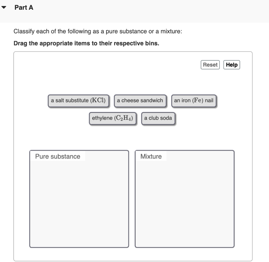 Solved Part A Classify each of the following as a pure | Chegg.com